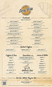Menu - Early Birds - A Breakfast Spot