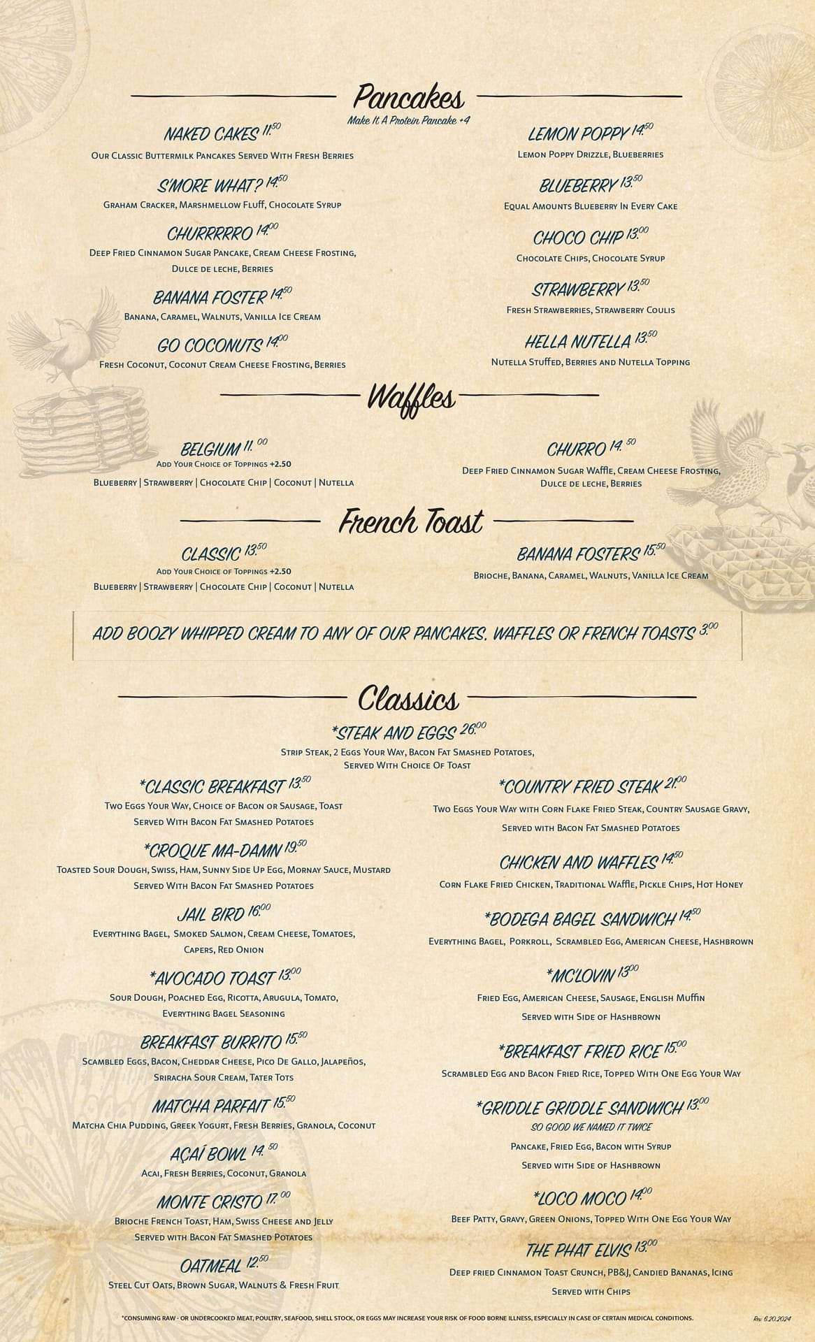 Menu - Early Birds - A Breakfast Spot